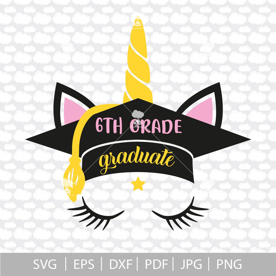 Graduation Cap Svg Unicorn Svg SVG DXF 6th Grade Svg - Etsy