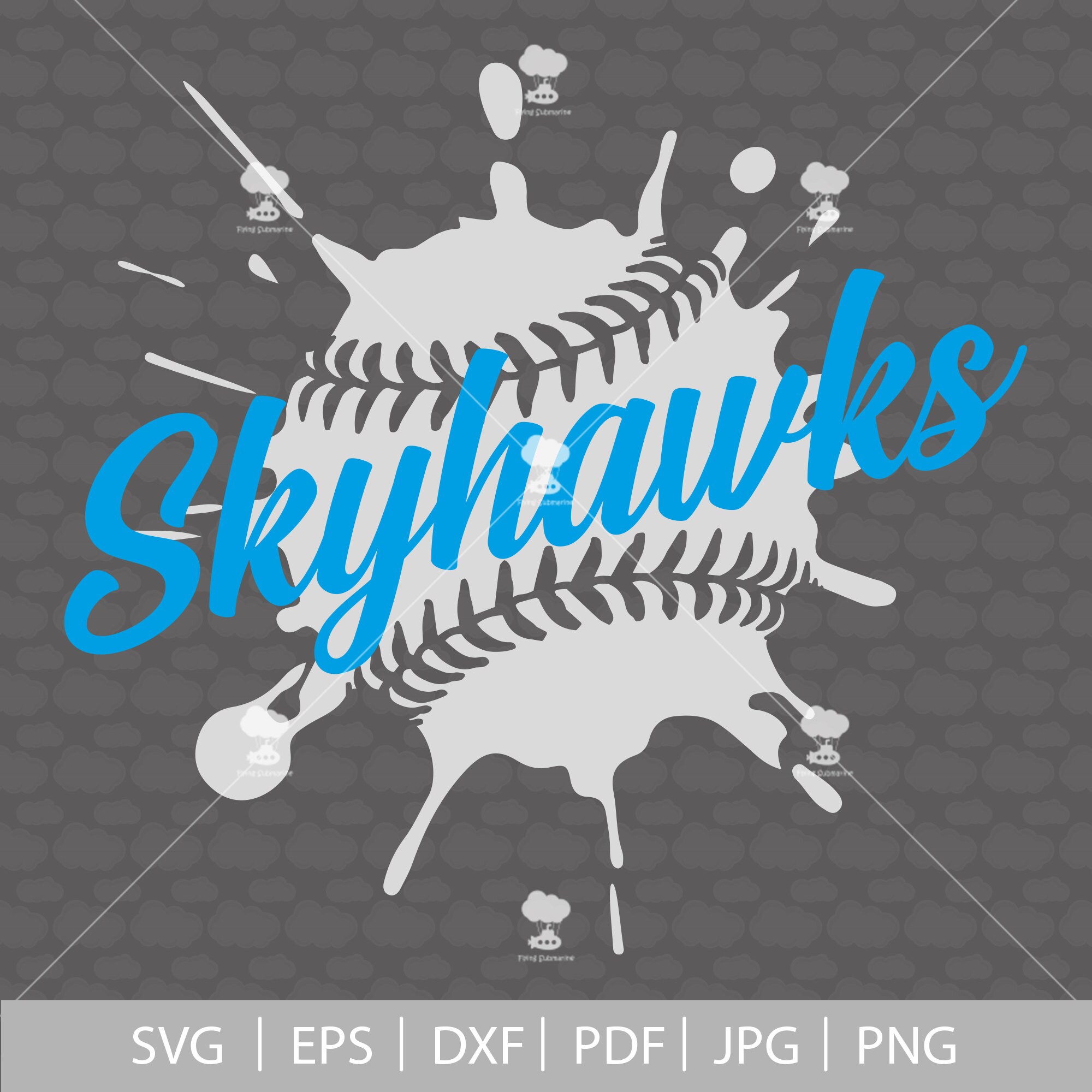 Skyhawks svg baseball svg SVG paint splatter decal | Etsy