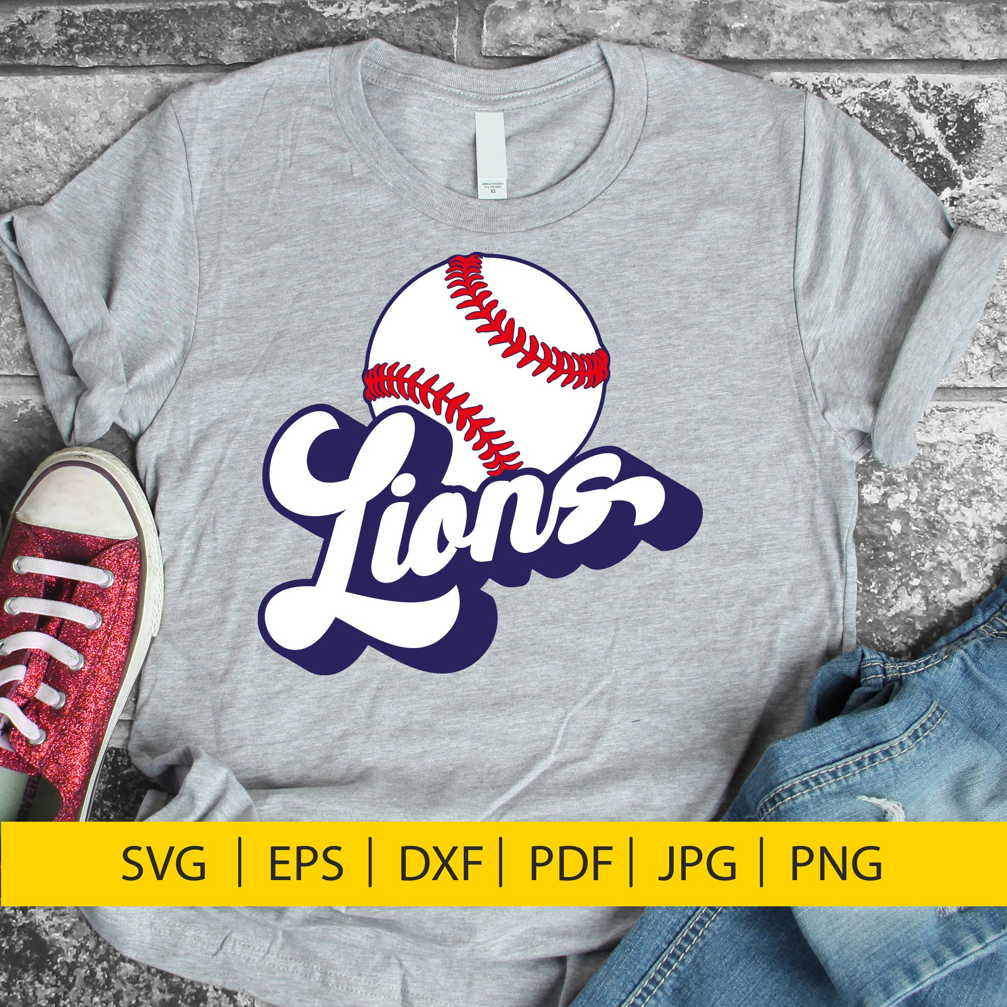 Lions Svg SVG DXF EPS Baseball Svg Lions Baseball - Etsy