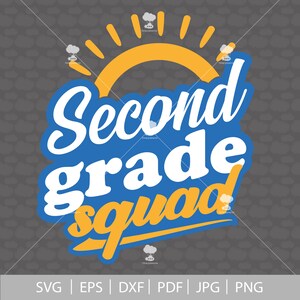 Second Grade Squad, SVG, DXF, PDF, 2nd Grade Svg, Back to School Svg ...