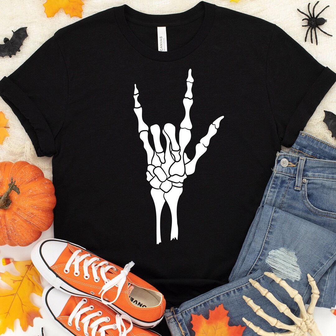 Skeleton Hand Svg, Rock on Hand Svg, Sign Language Svg, Skeleton Svg ...