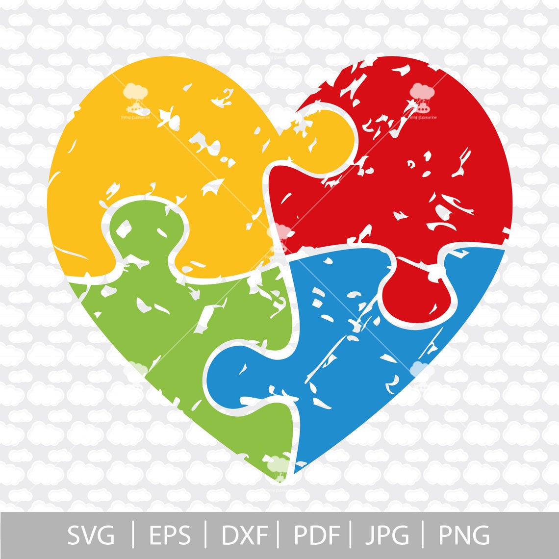 Autism Svg SVG DXF PDF Autism Awareness Svg Puzzle Heart | Etsy