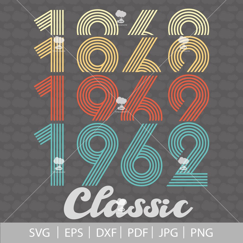 Retro 1962 Birthday SVG, Classic 60th B-day Shirt (digital Download ...