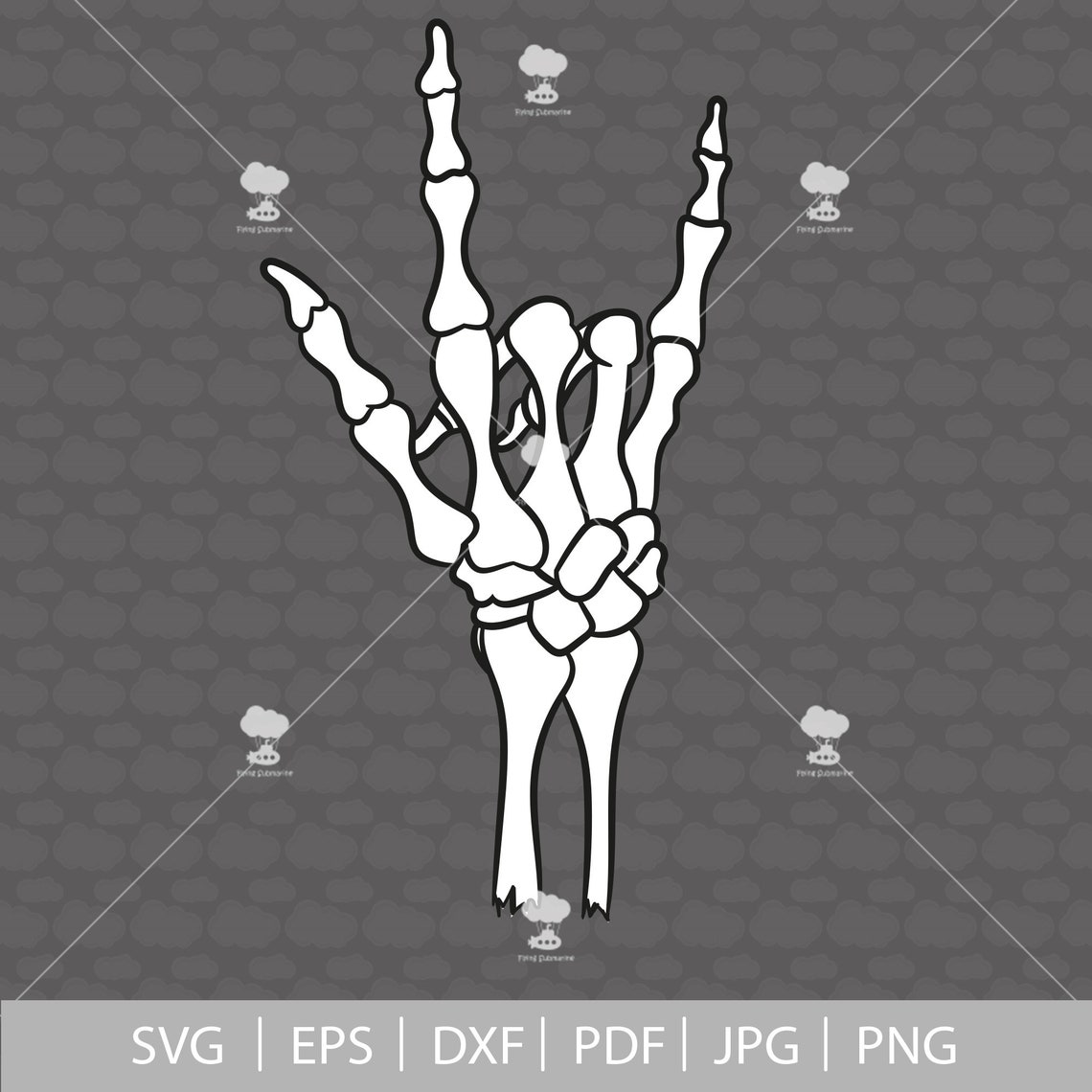 Skeleton Hand Svg SVG DXF Skeleton Svg Rock on Hand Svg - Etsy