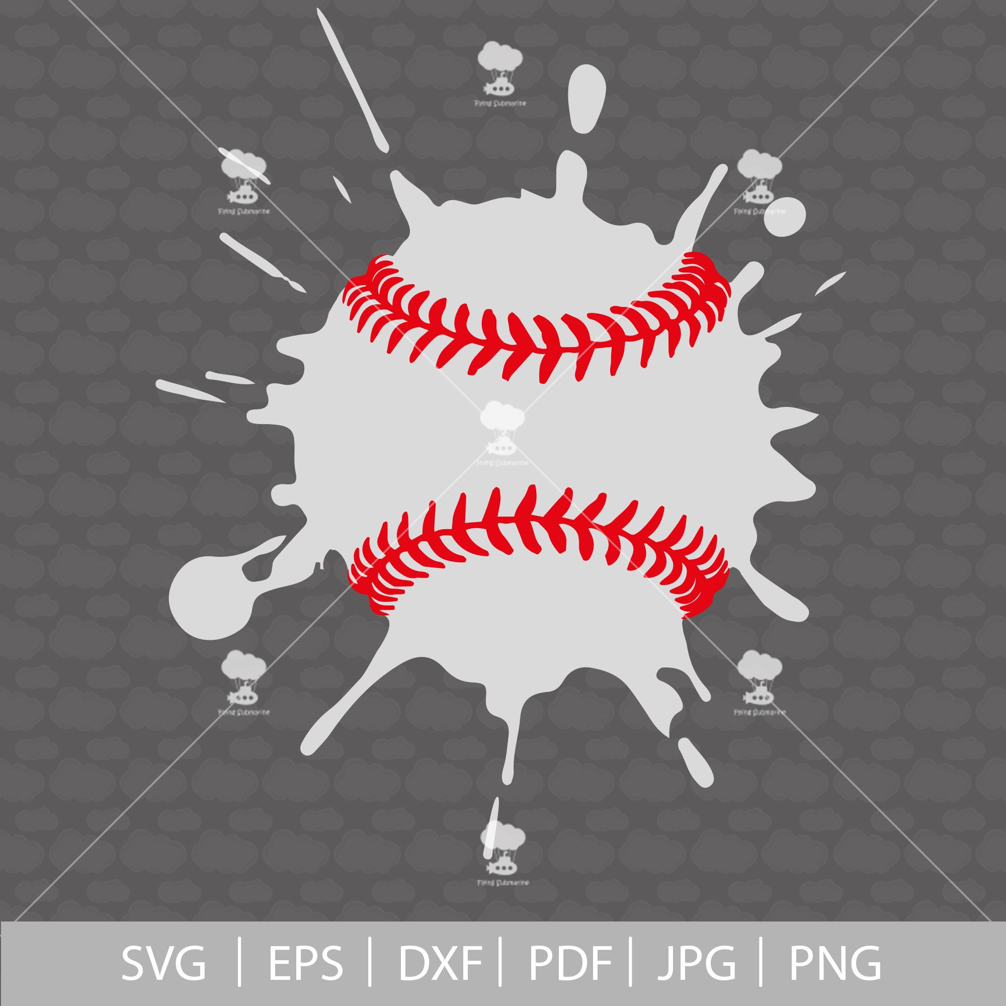Baseball Svg SVG DXF Digital Download Splatter Baseball | Etsy