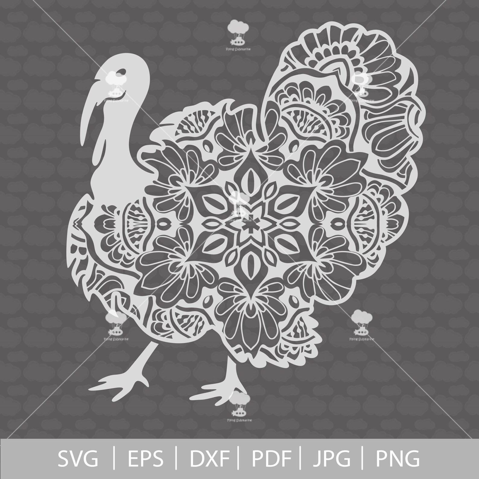 Turkey Svg SVG Thanksgiving Svg Mandala Svg Zentangle Svg - Etsy
