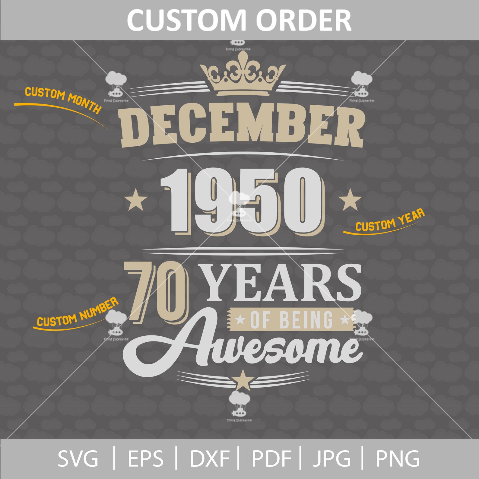 Awesome since svg custom year svg birthday svg SVG DXF | Etsy