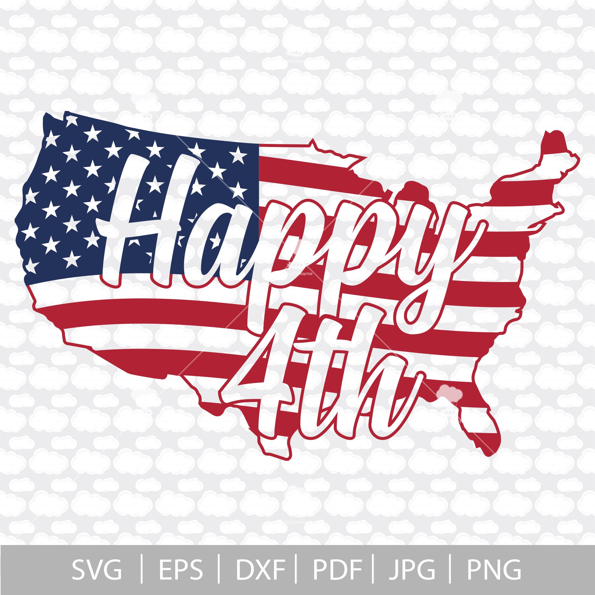 Happy 4th Svg SVG DXF Patriotic Svg 4th of July Svg Svg - Etsy