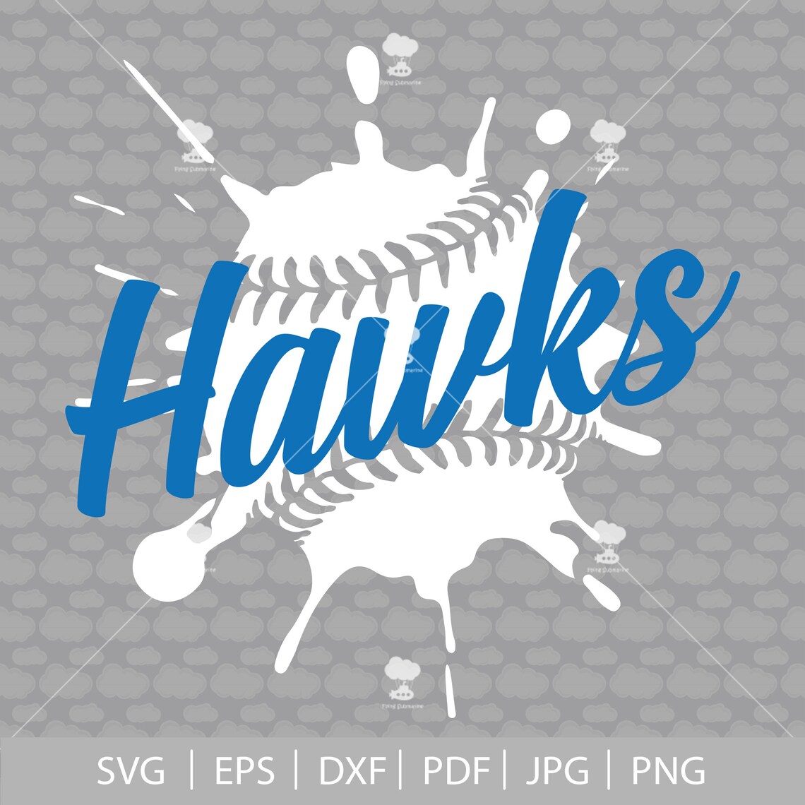 Hawks Svg Baseball Svg SVG Paint Splatter Decal Baseball | Etsy