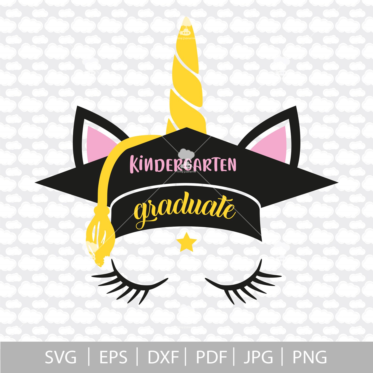 Graduation Cap Svg, Unicorn Svg, SVG, DXF, Kindergarten Svg, Digital ...