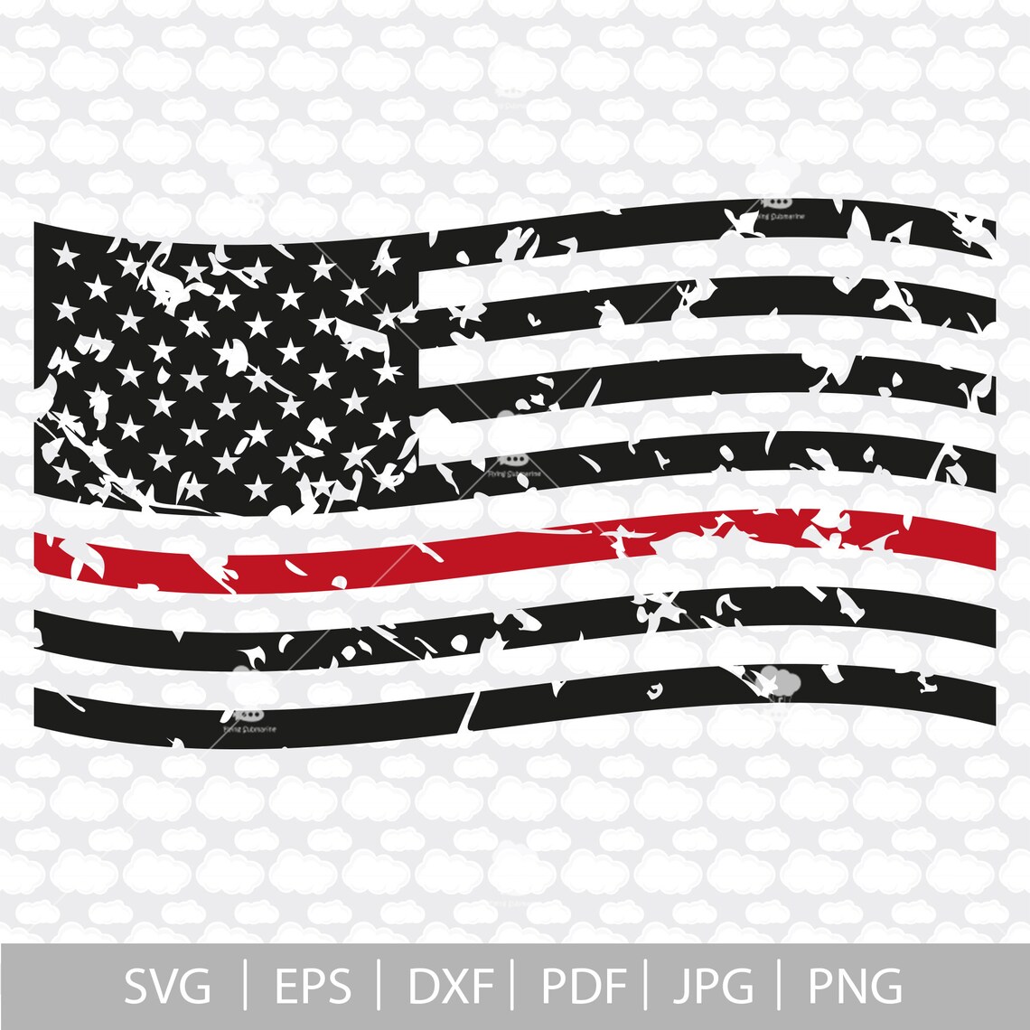 Distressed Flag Svg SVG DXF Fireman Svg Firefighter Svg - Etsy