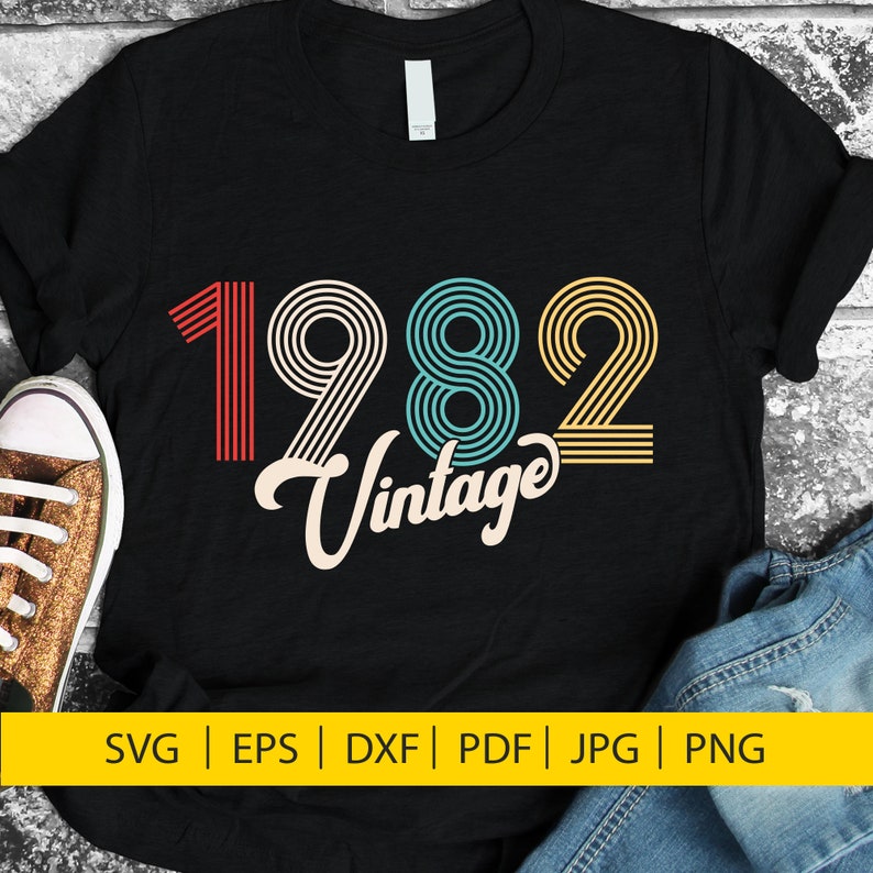 40th Birthday Svg 1982 Svg SVG PDF Vintage 1982 Svg 40 | Etsy