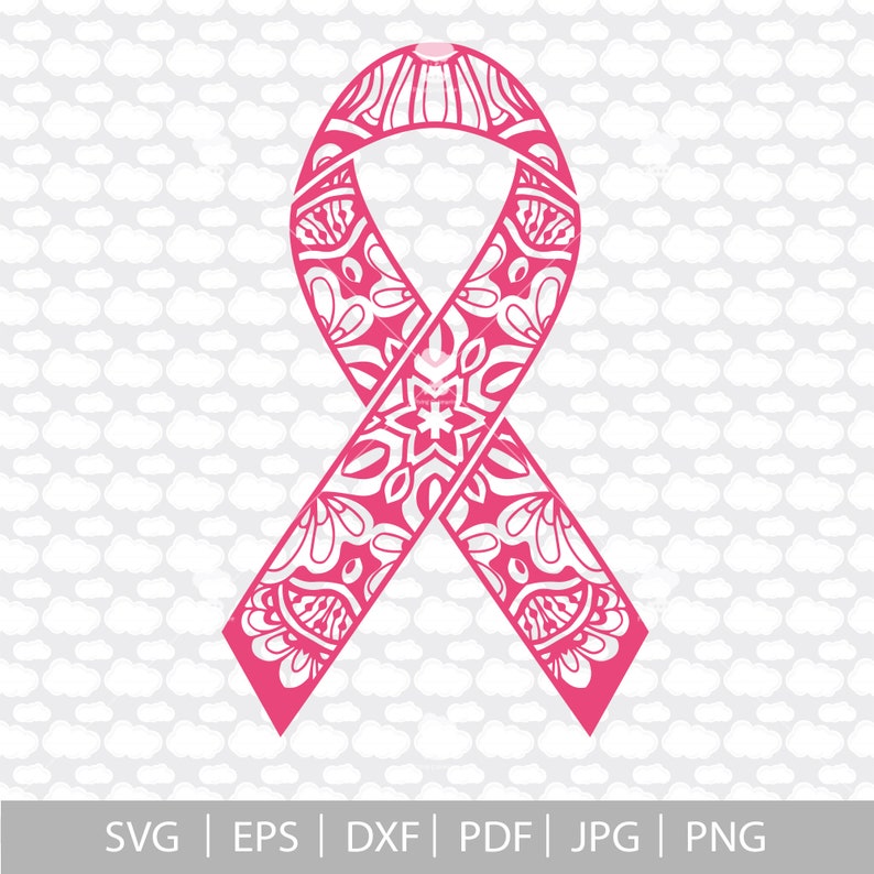 Cancer Ribbon Svg Mandala Svg Breast Cancer Svg Cancer Svg | Etsy