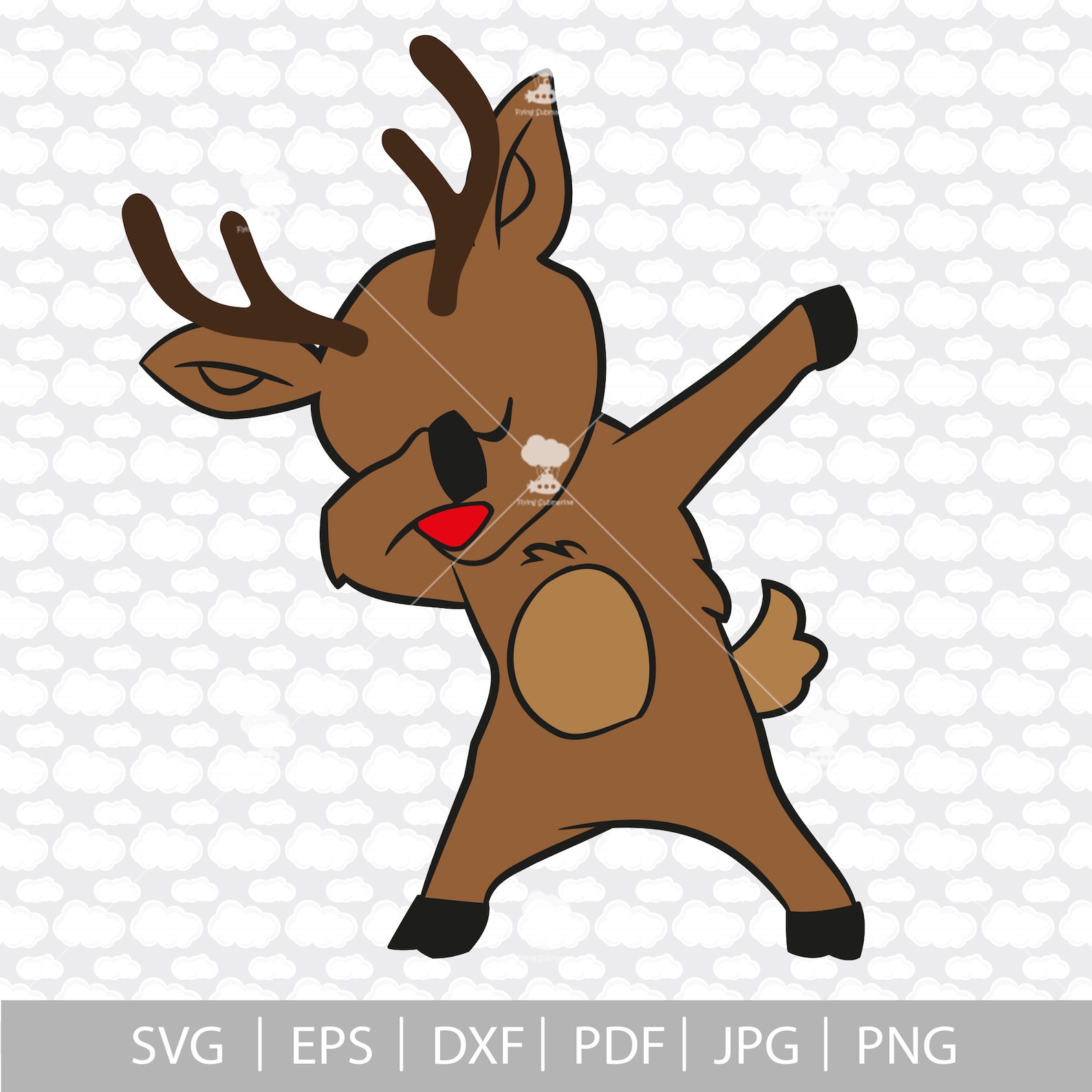 Dabbing Reindeer Svg, SVG, PDF, DXF, Christmas Svg, Reindeer Svg ...