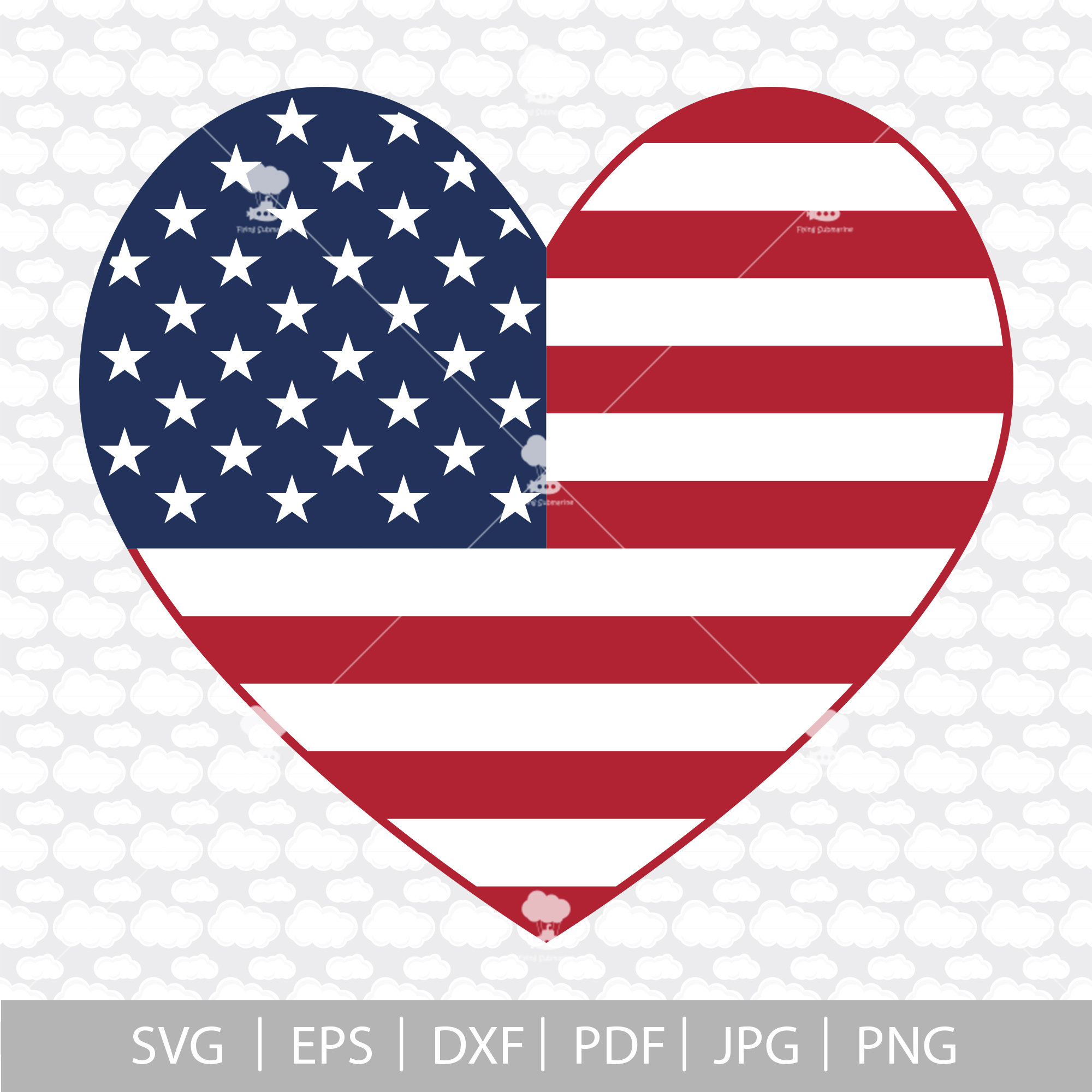 American Flag Heart SVG, 4th of July, Cricut, Silhouette (digital ...