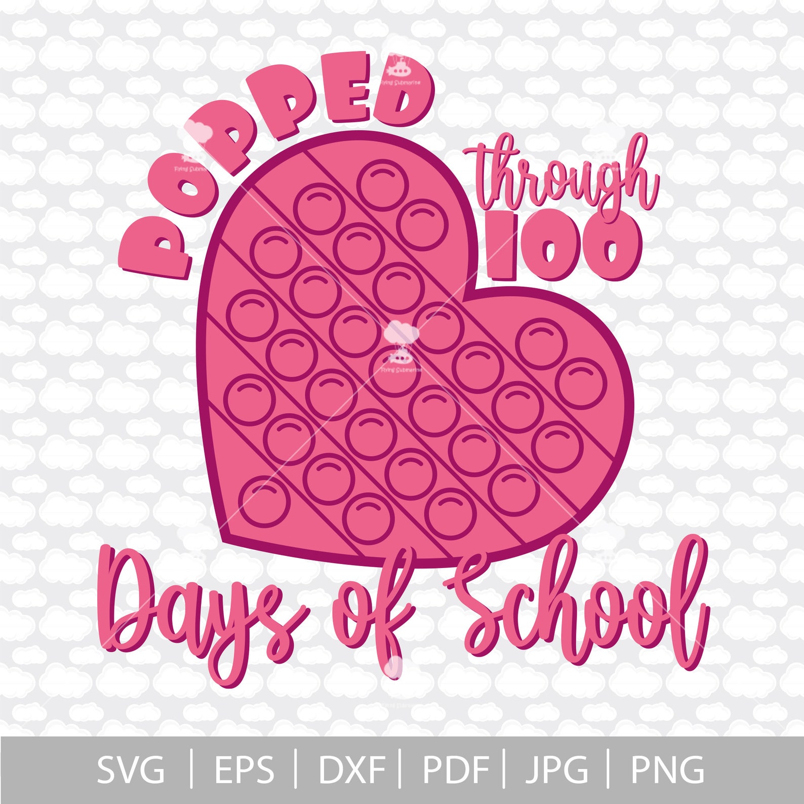 Poppin Through 100 Days of School SVG Pop It Svg 100 Days - Etsy