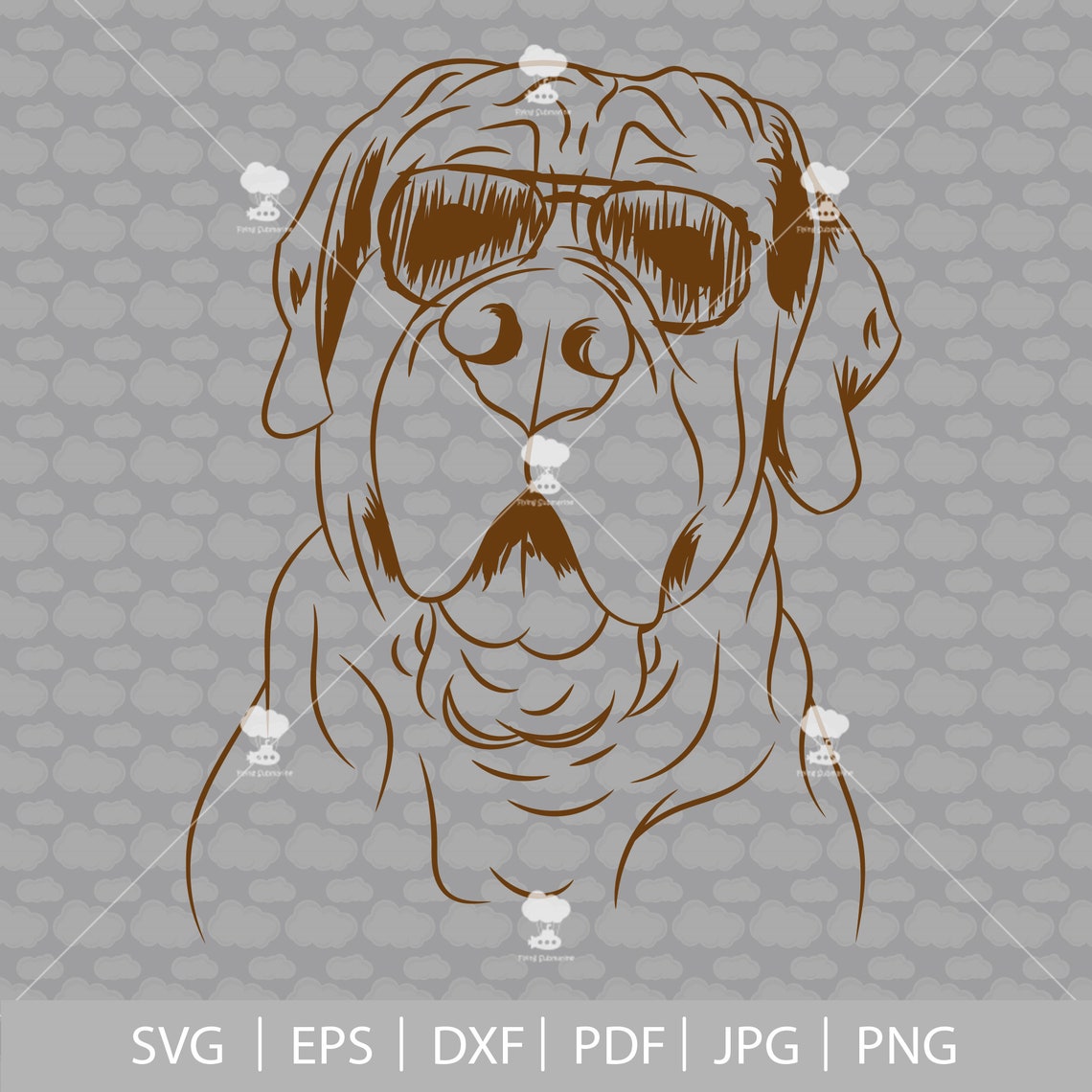 Mastiff Svg DXF SVG Digital Download Dog Svg Sunglasses - Etsy