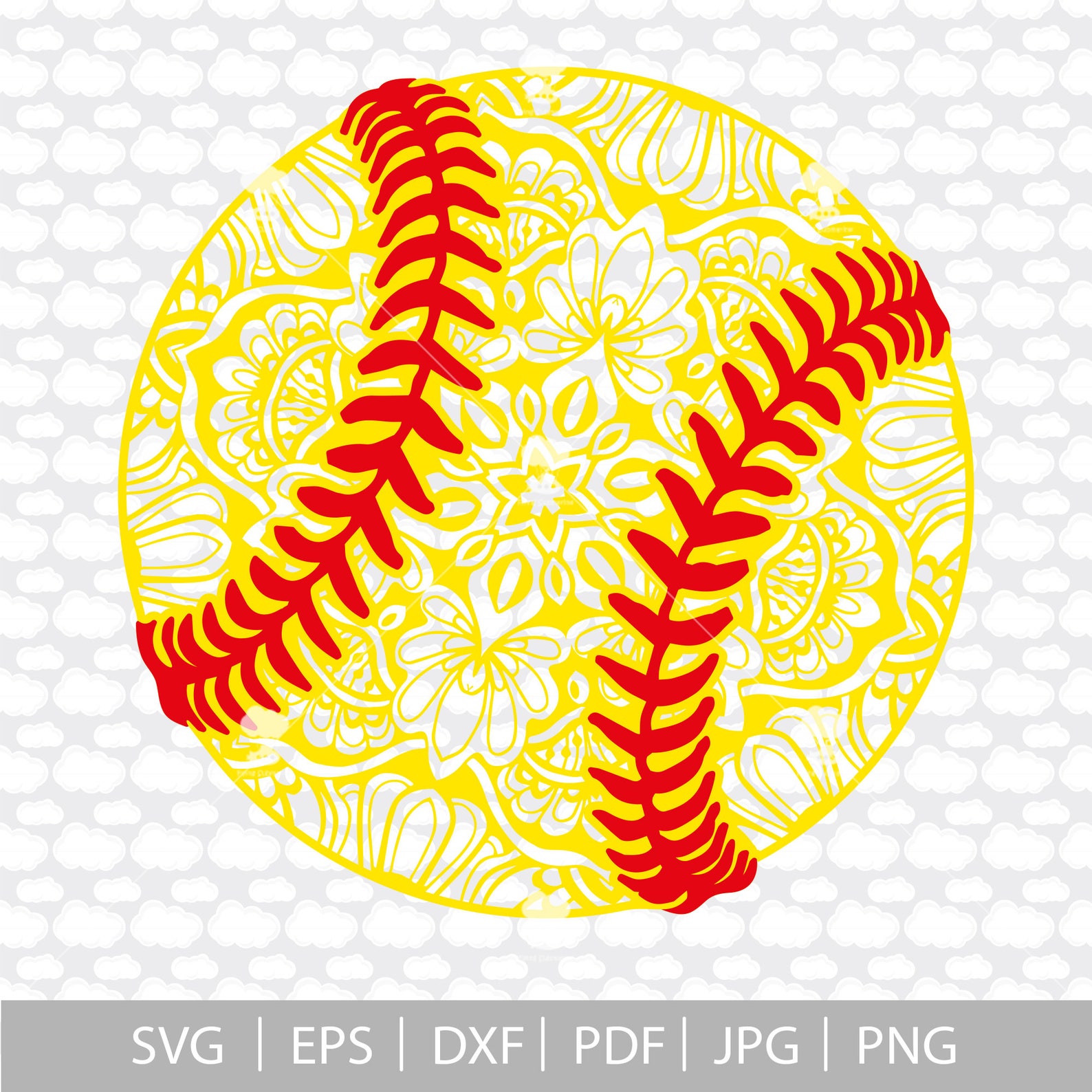 Softball Svg SVG PDF Softball Mom Svg Mandala Svg Digital - Etsy