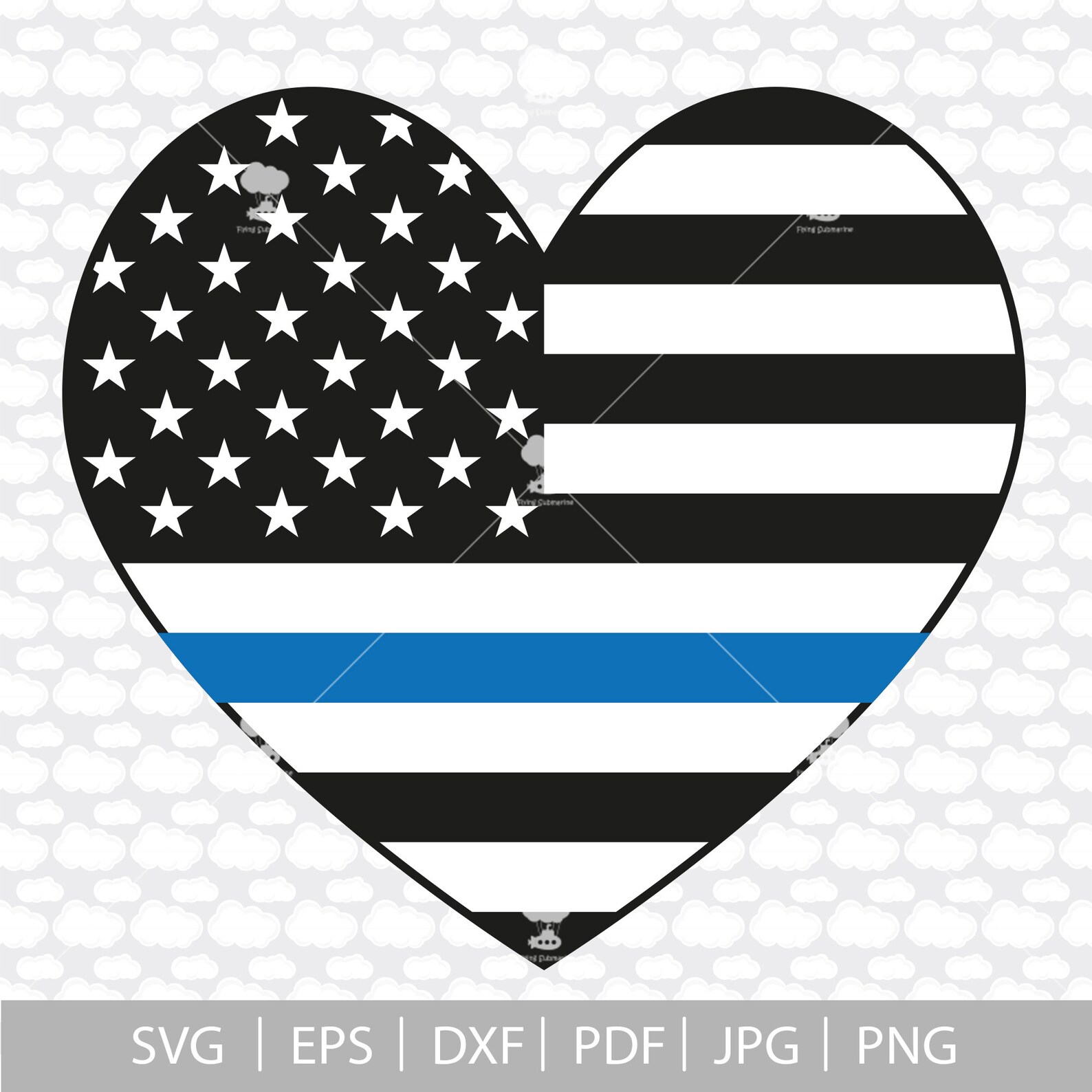 Thin Blue Line Svg SVG PDF Svg Files for Cricut Police | Etsy