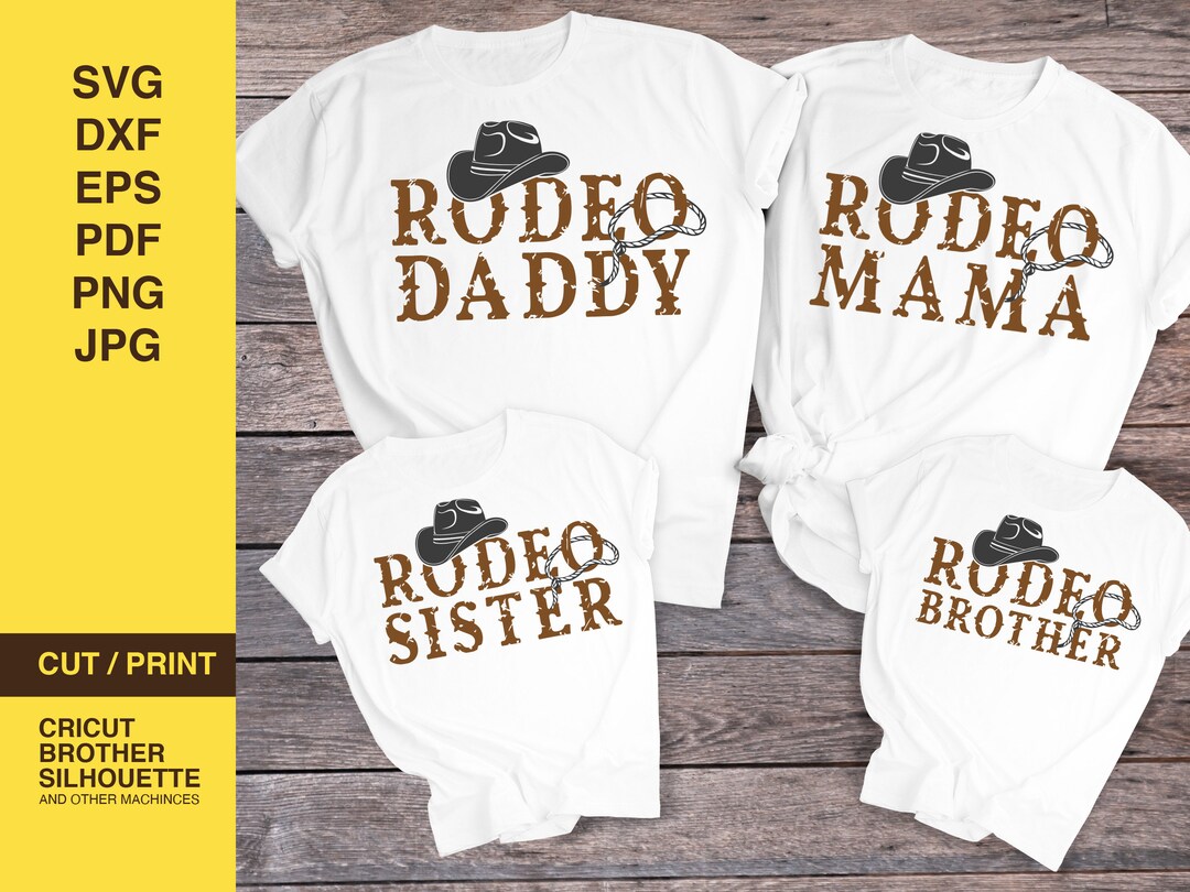 Rodeo Family SVG Bundle, Cowboy Hat, Distressed Design (digital ...