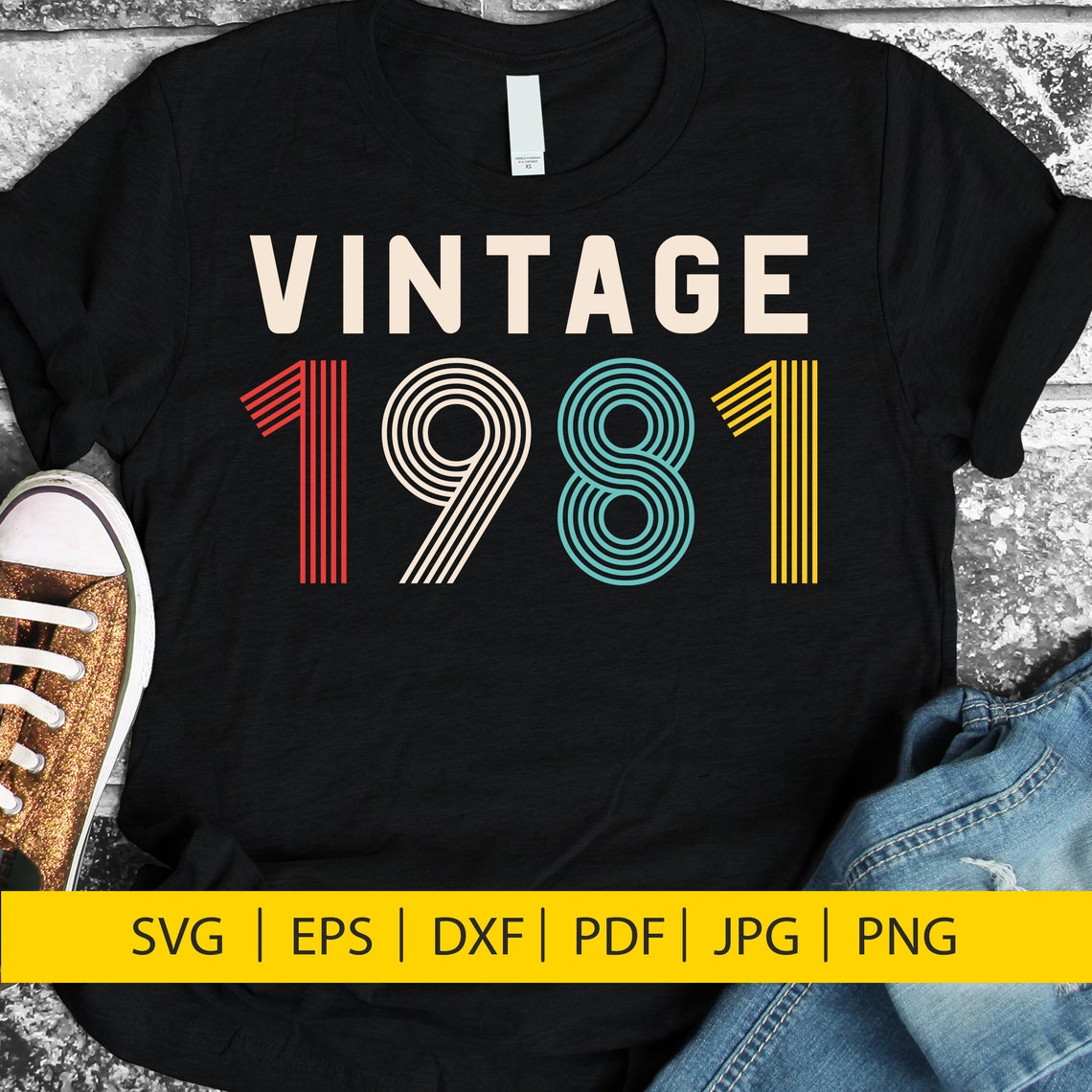 Birthday Svg 1981 Svg SVG PDF Vintage 1981 Svg Birthday - Etsy