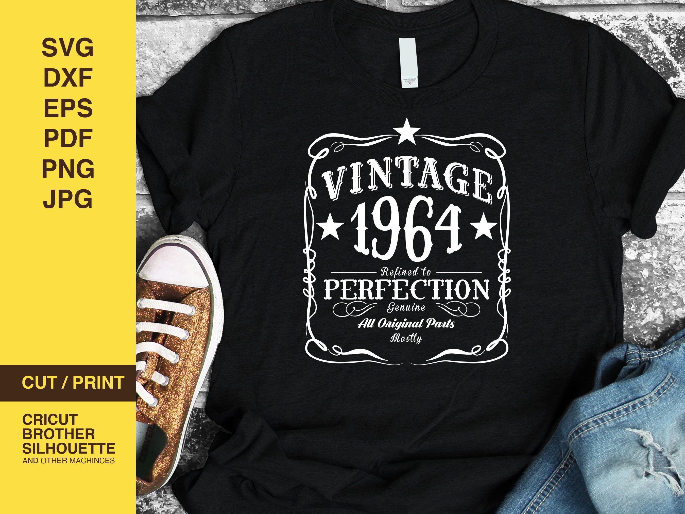 60th Birthday Vintage 1964 SVG Design (digital Download) - Etsy