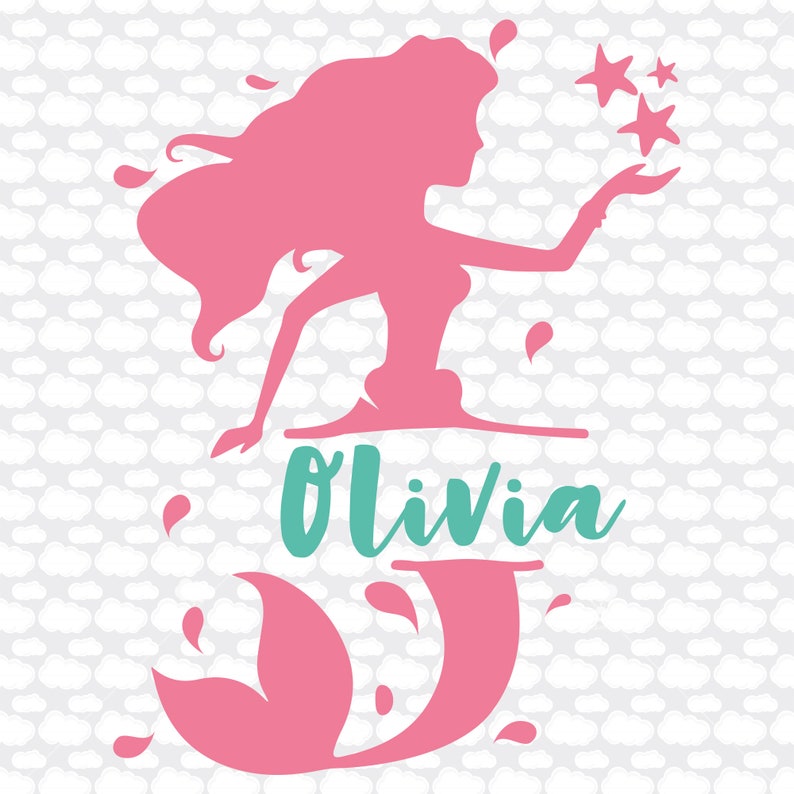 Mermaid svg SVG DXF mermaid name svg digital download | Etsy