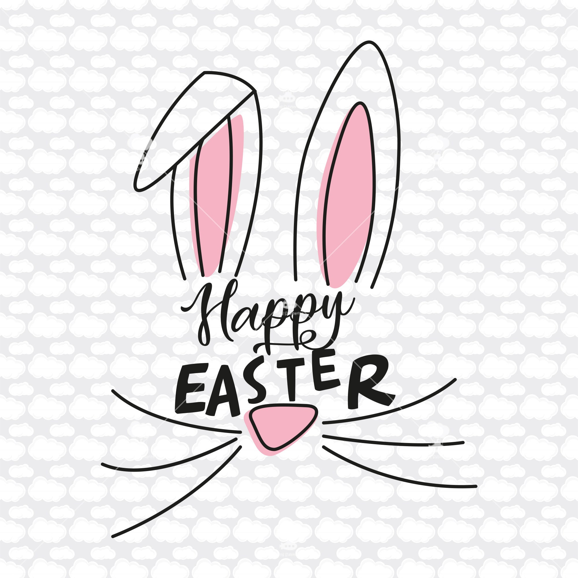 Happy Easter Svg SVG DXF Easter Svg Easter Bunny Svg | Etsy