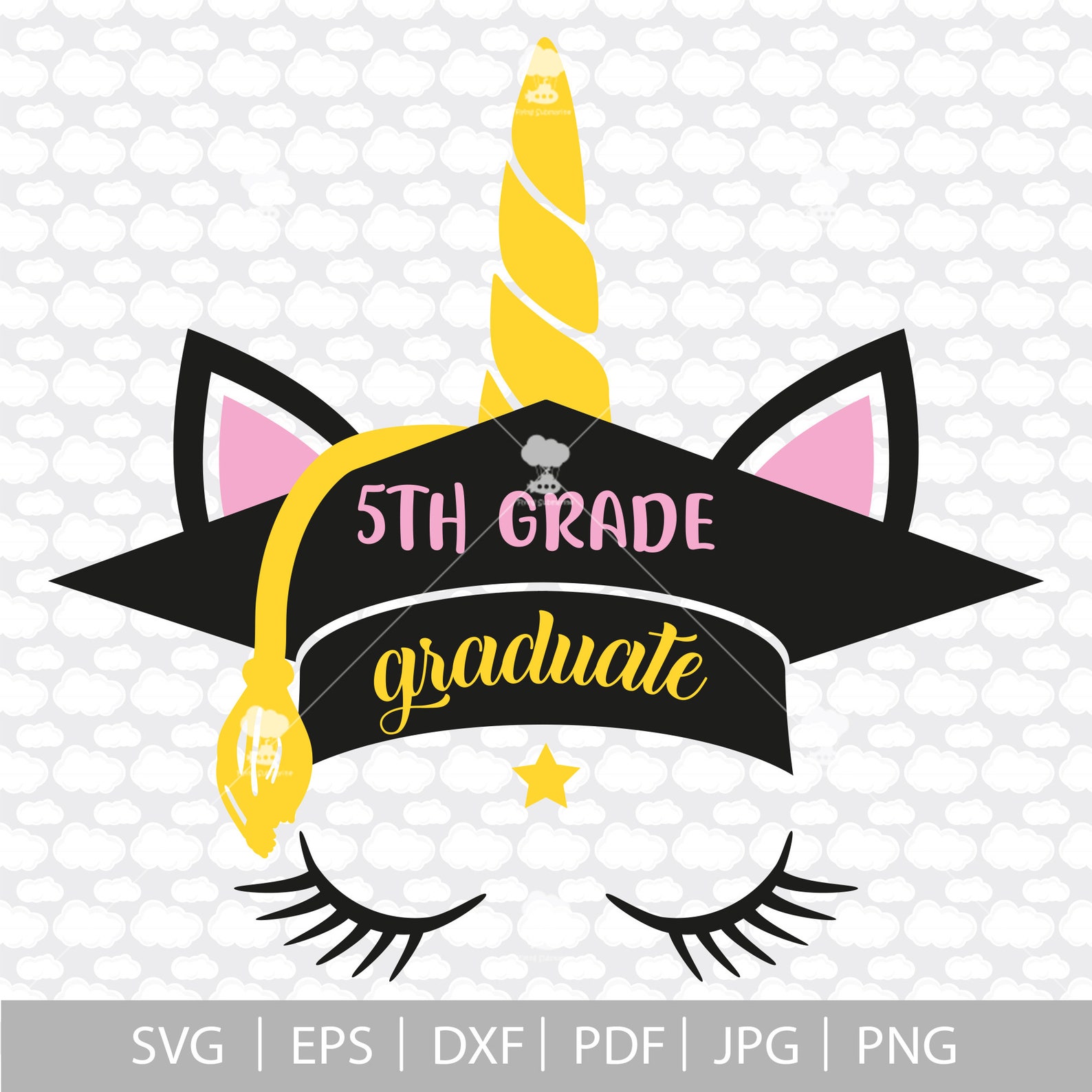 Graduation Cap Svg Unicorn Svg SVG DXF 5th Grade - Etsy