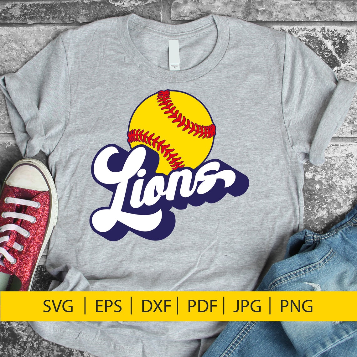 Lions Svg SVG DXF Softball Svg Lions Softball Softball - Etsy