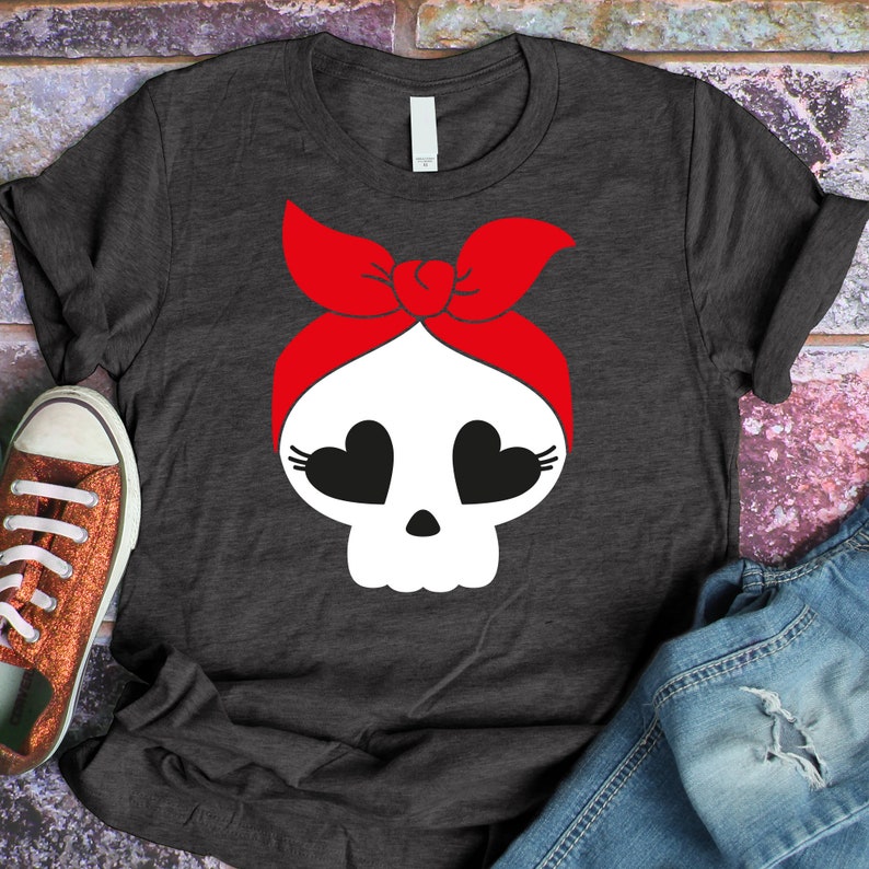 Sugar skull svg SVG girl skull svg bandana svg skull svg | Etsy