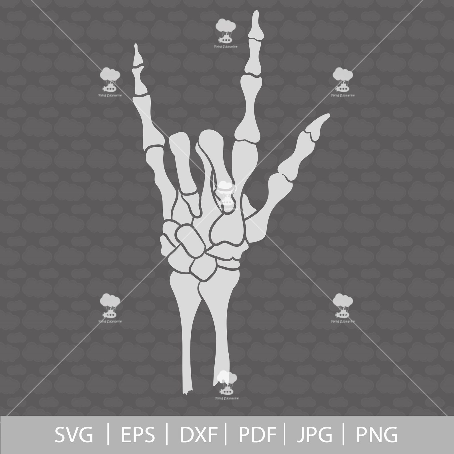 Skeleton Hand Svg Rock on Hand Svg Sign Language Svg | Etsy