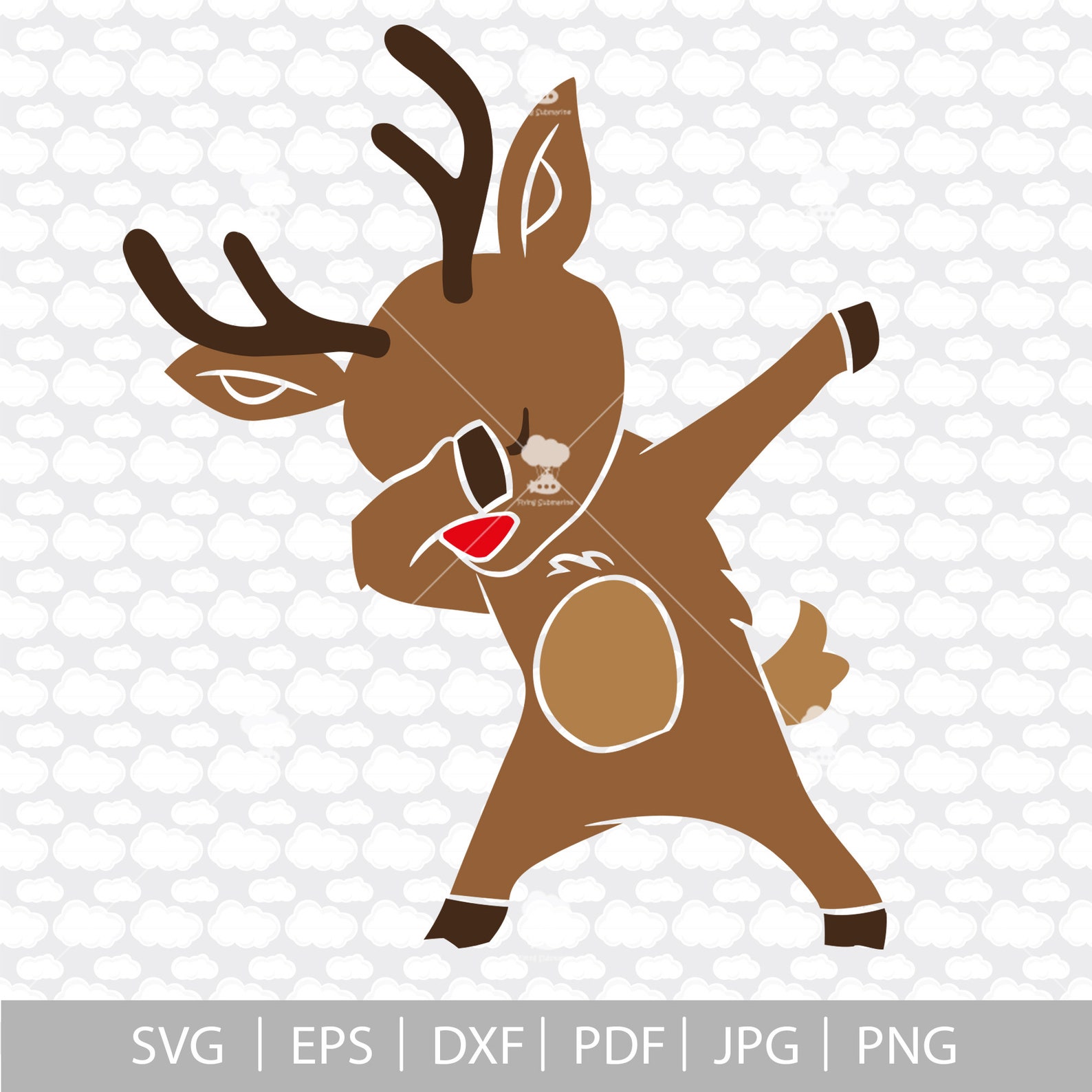 Dabbing Reindeer Svg SVG PDF DXF Christmas Svg Reindeer | Etsy