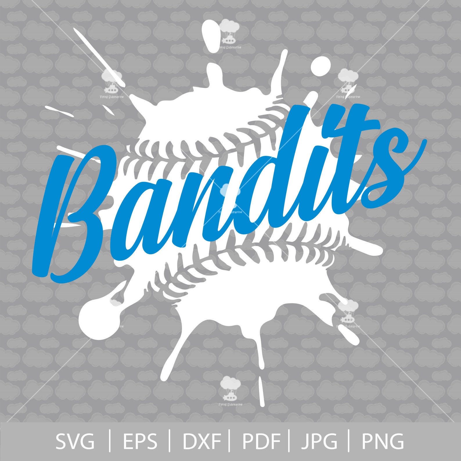 Bandits Svg Baseball Svg SVG Paint Splatter Decal Baseball - Etsy