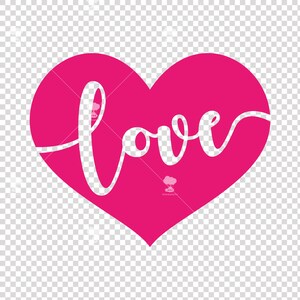 Love on Pink Heart Svg, Love Svg, Heart Svg, Valentines Day Svg ...