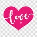 Love on Pink Heart Svg, Love Svg, Heart Svg, Valentines Day Svg ...