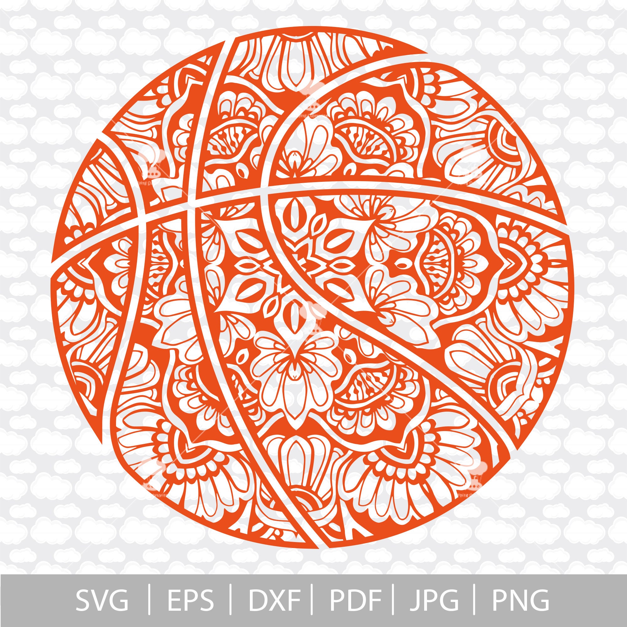 Baloncesto Svg Svg Pdf Baloncesto Mamá Svg Mandala Svg Descarga