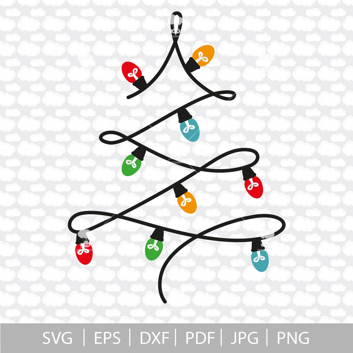 Christmas Tree Svg SVG DXF Christmas Lights Svg Christmas - Etsy