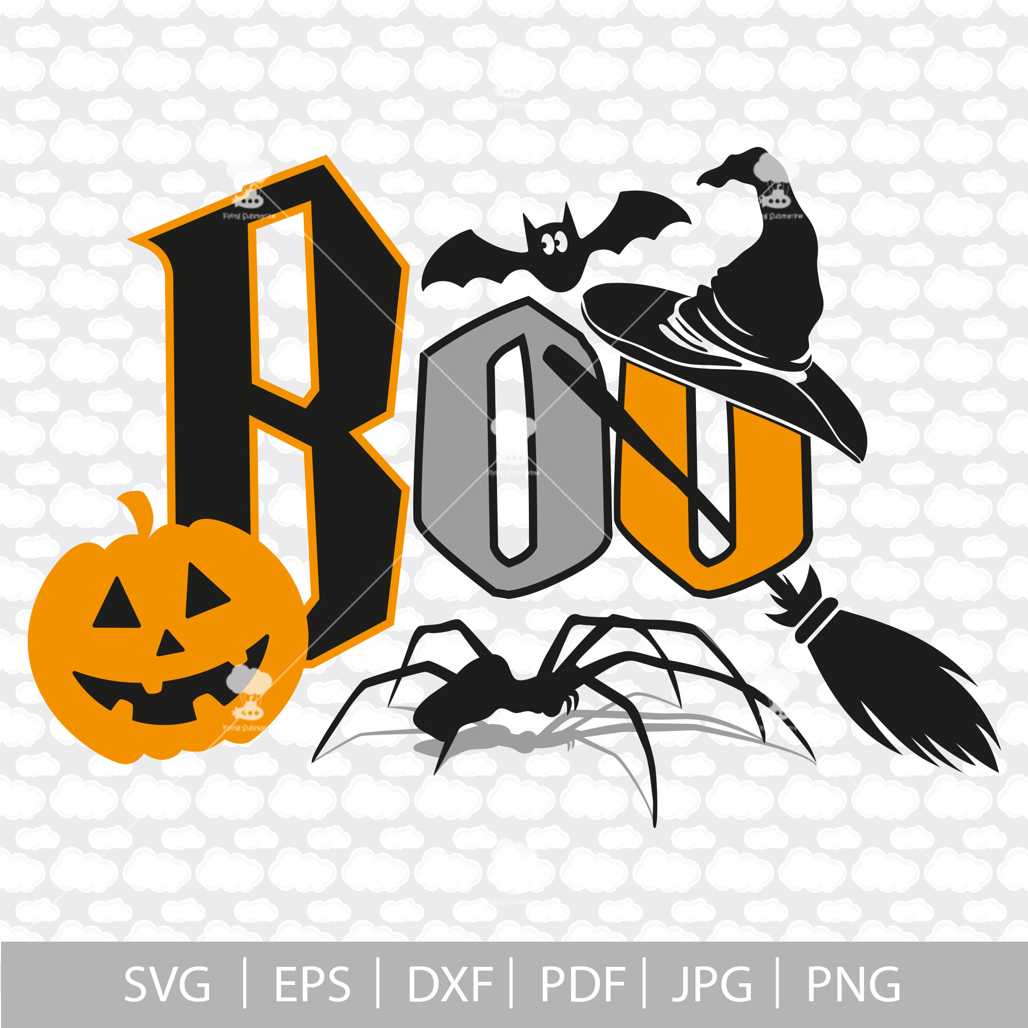 Boo Svg SVG DXF PDF Halloween Svg Witch Svg Pumpkin Svg - Etsy