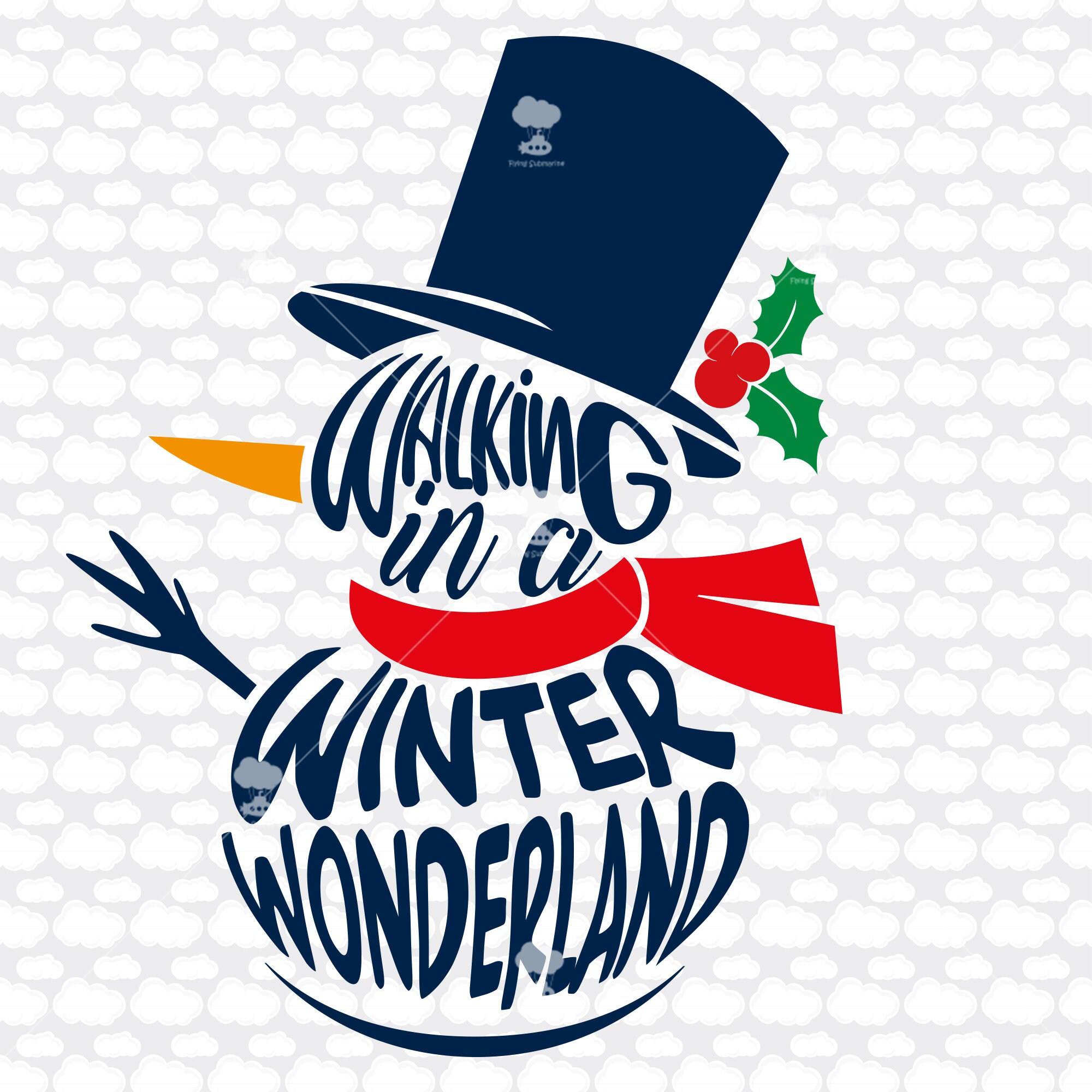 Snowman Winter Wonderland SVG, Christmas Holiday Clipart (digital ...