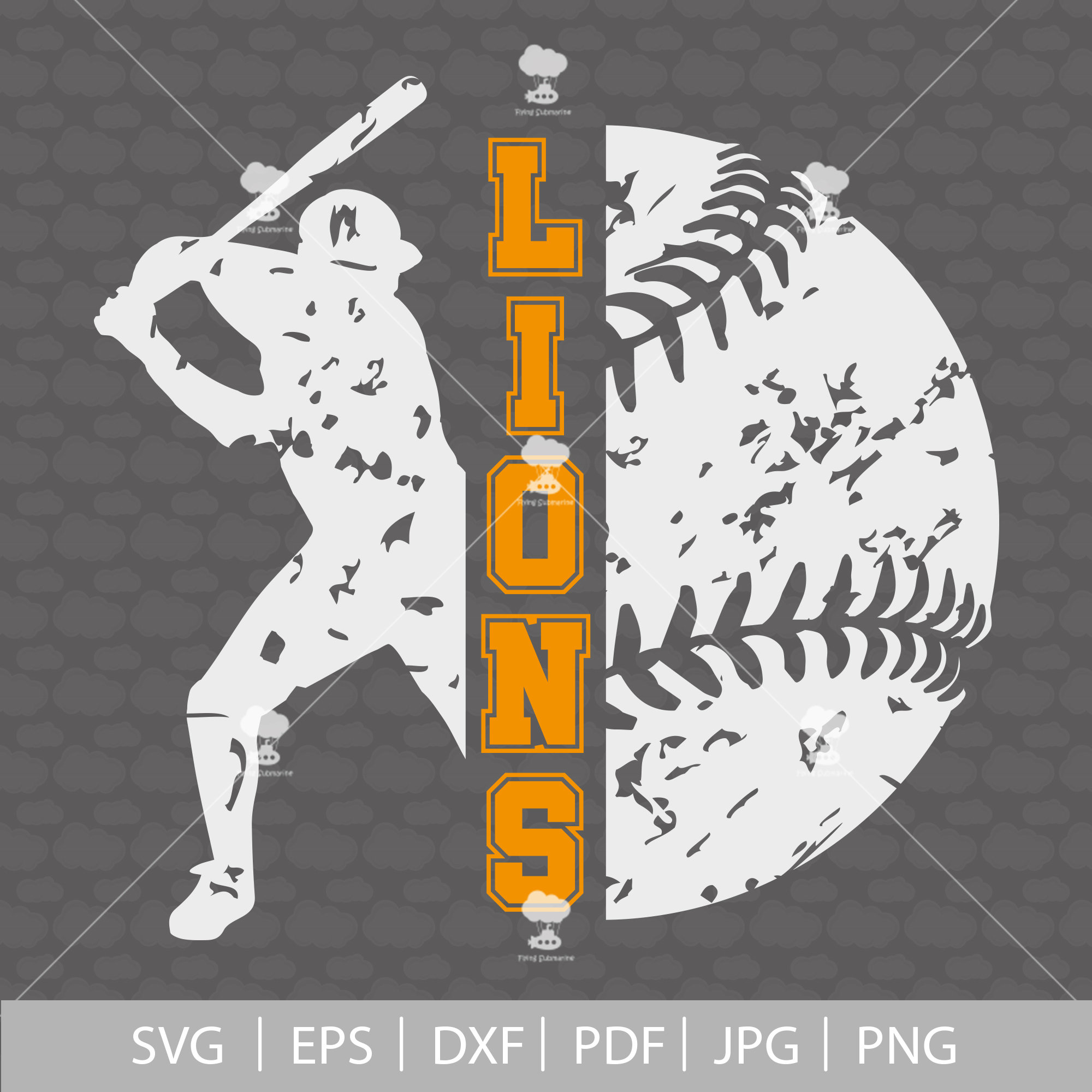 Lions Svg SVG DXF PDF Baseball Svg Lions Baseball - Etsy