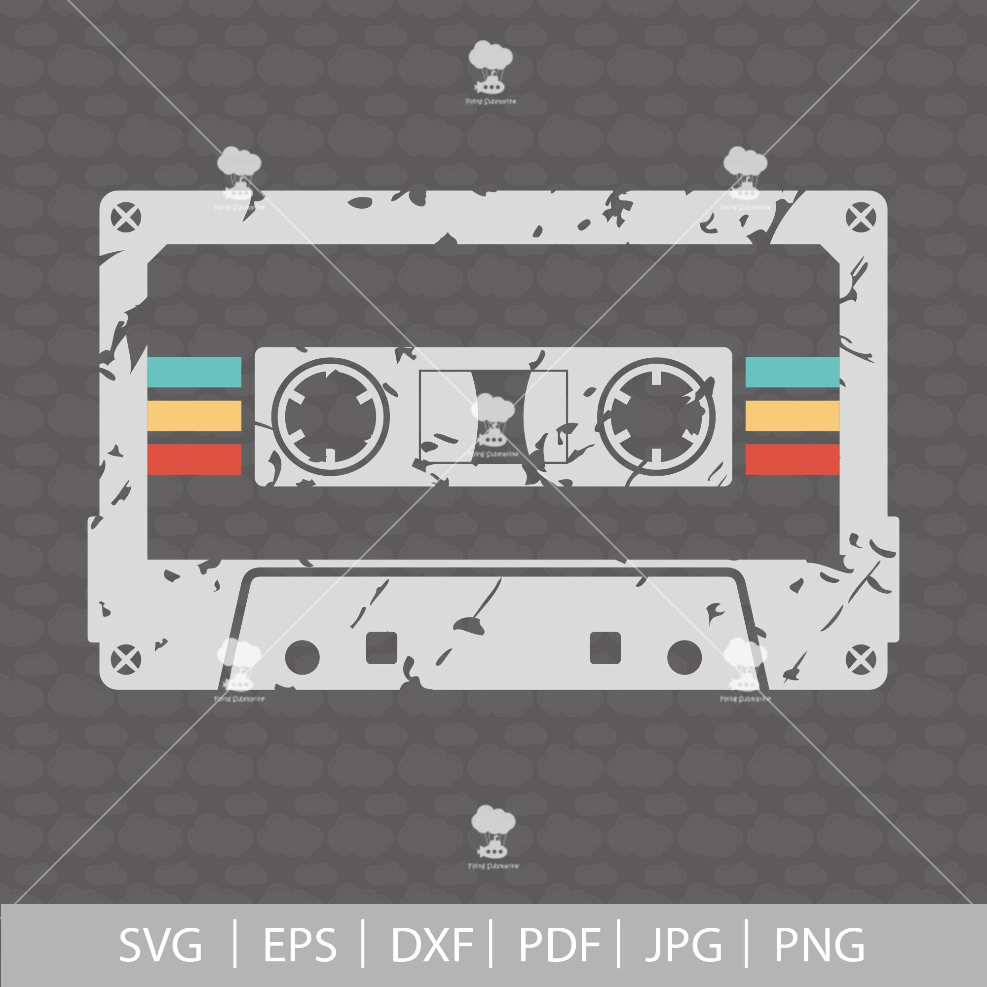 Cassette Tape Svg SVG Files for Cricut Distressed Svg - Etsy