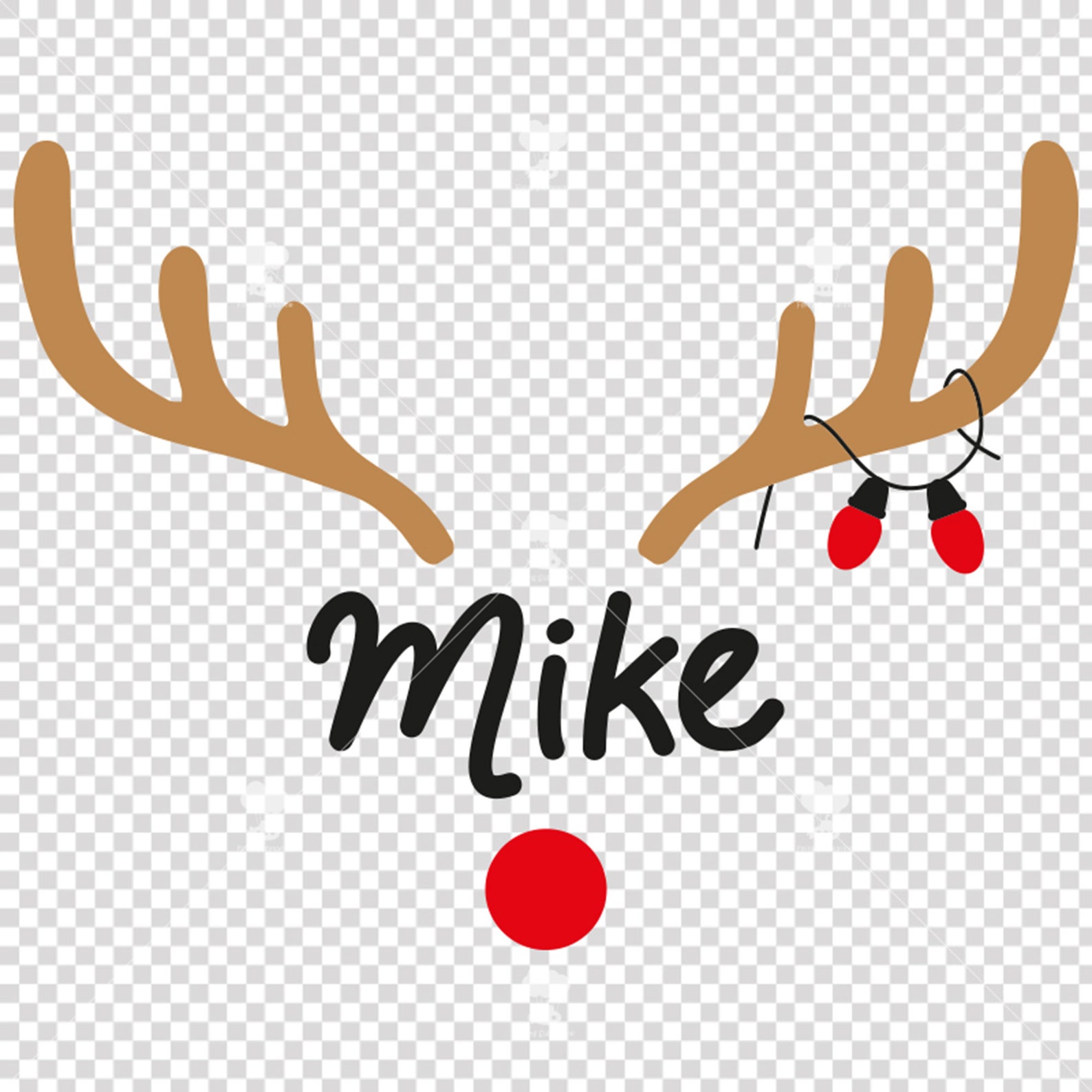Personalized Christmas Reindeer Shirt SVG, Rudolph Name Design (digital ...