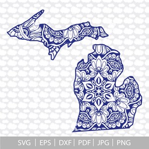 Michigan Svg, DXF, SVG, PDF, Mandala Svg, Digital Download, Michigan ...