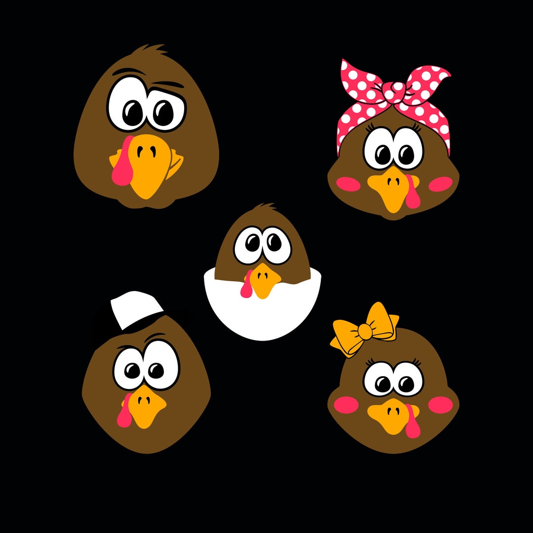 Family Svg, Thanksgiving Svg, Turkey Svg, Turkey Face Svg, Little ...