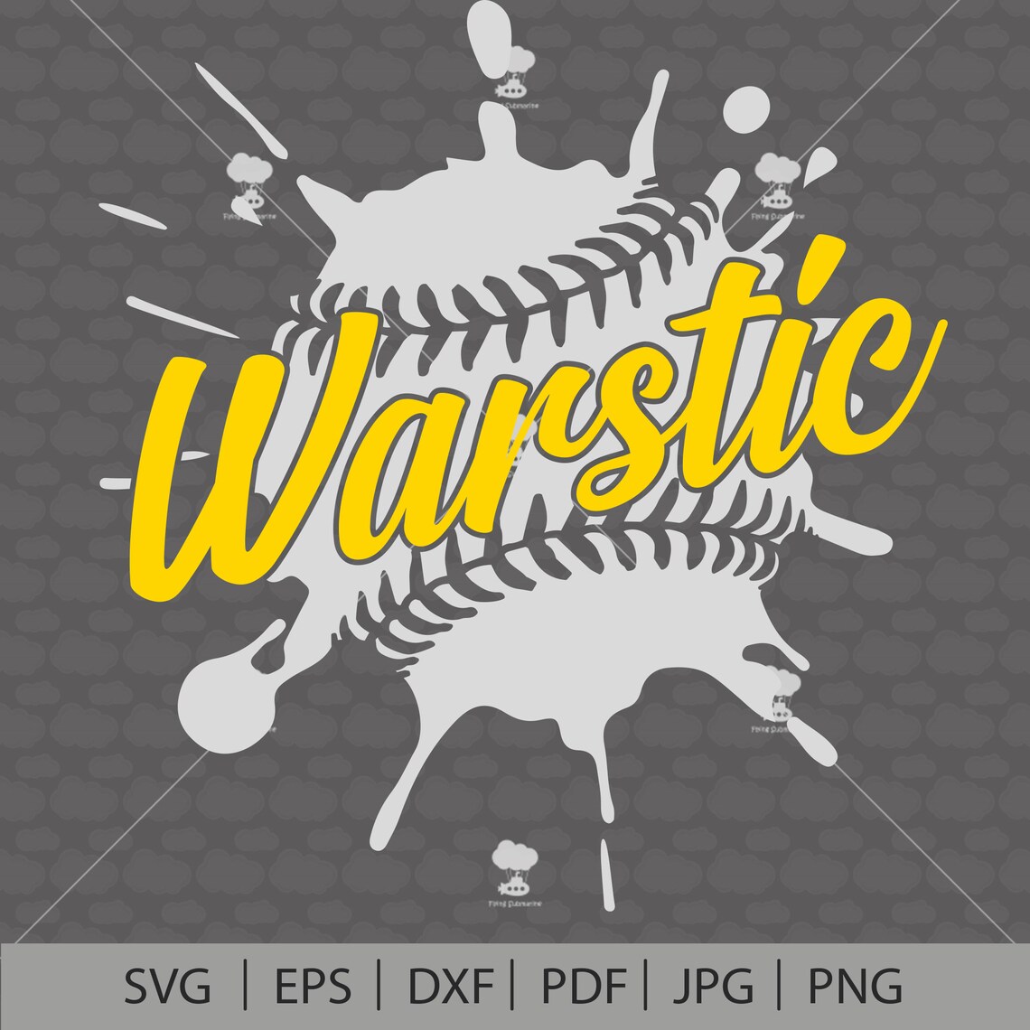 Warstic Svg Baseball Svg SVG Paint Splatter Decal Warstic - Etsy