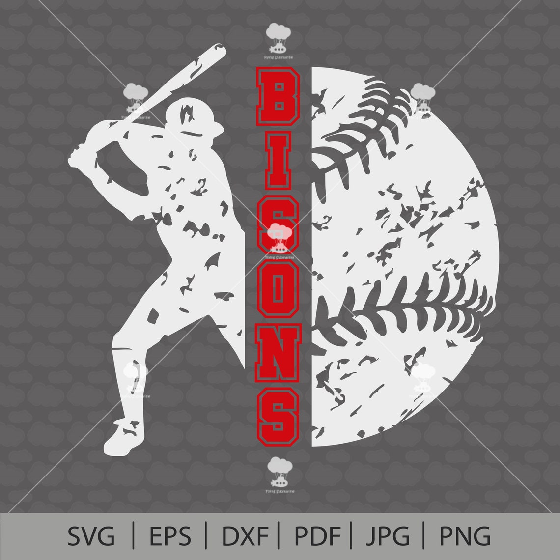 Bisons Baseball SVG, Distressed Clipart (digital Download) - Etsy