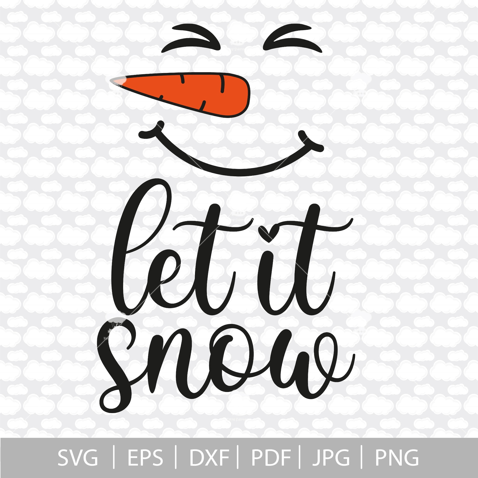 Let It Snow Svg Snowman Svg SVG DXF Snowman Face Svg - Etsy