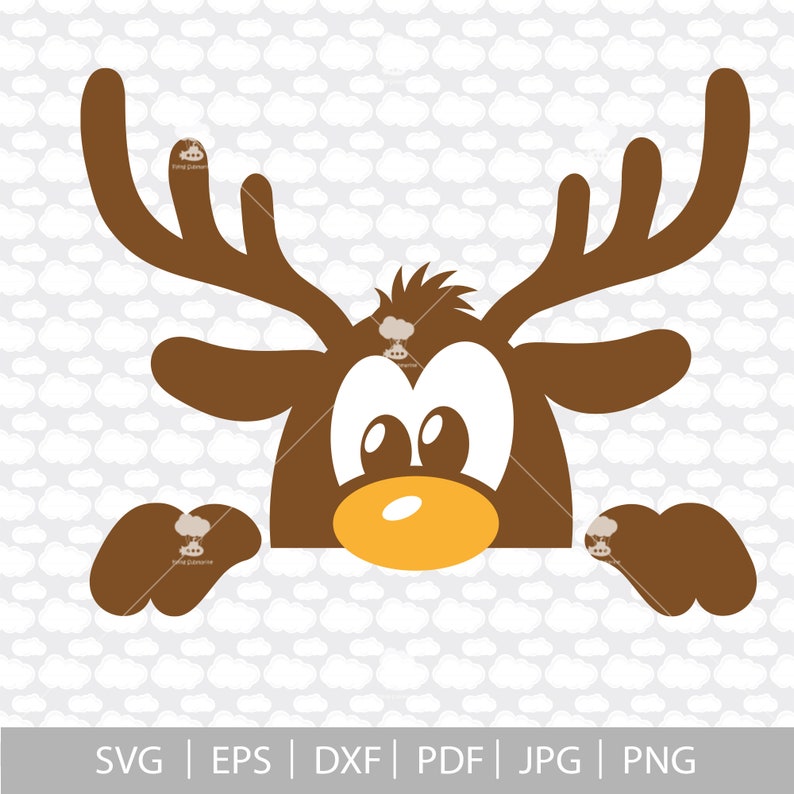 Peeking Reindeer SVG, Christmas Rudolph Face (digital File) - Etsy