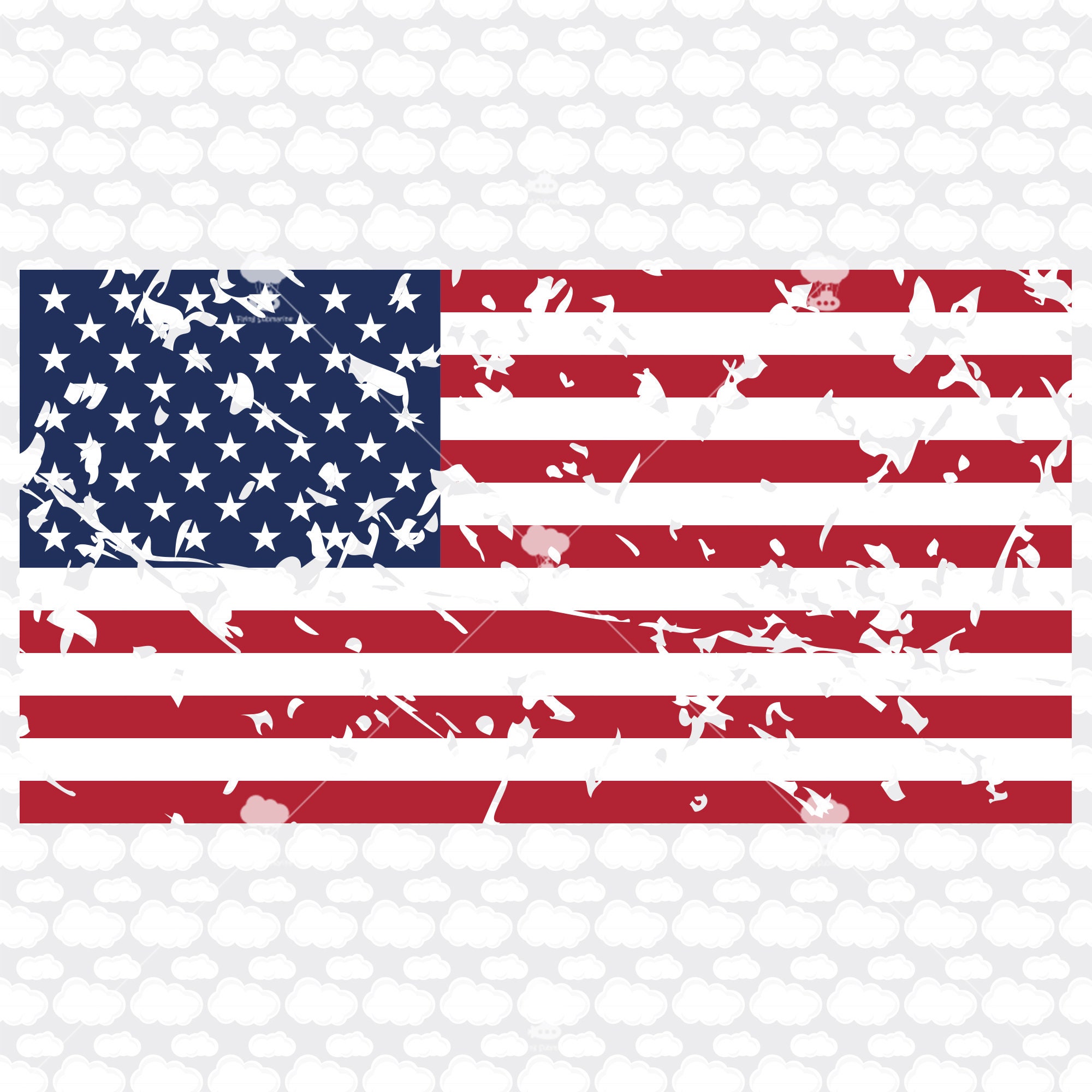 American Flag Svg SVG DXF Digital Download Distressed Flag | Etsy